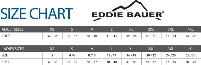 Eddie-Bauer-Size-Chart | H&L Team Sales